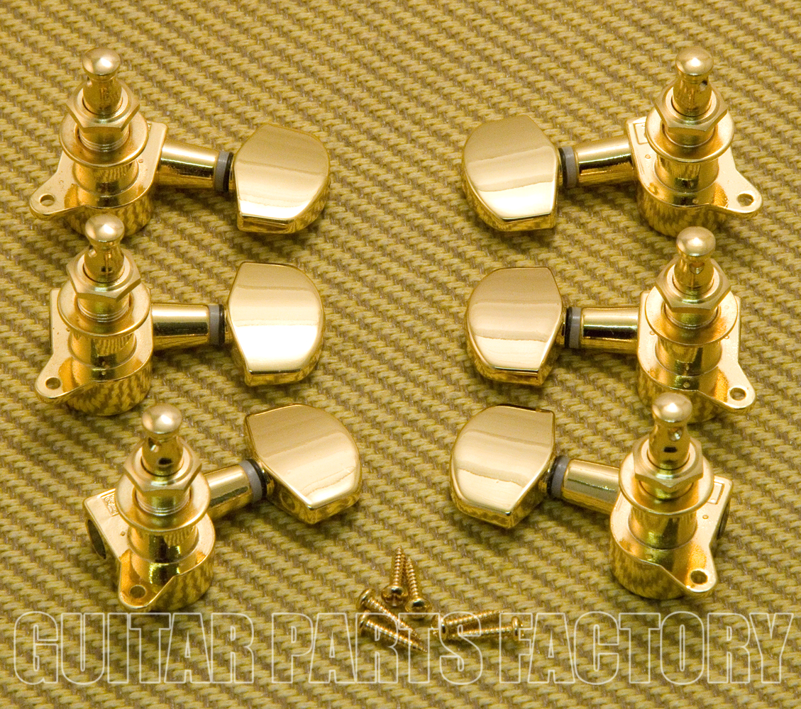 J-03-G Guitar Tuners 3+3 Gold Tuners Kidney Bean Buttons