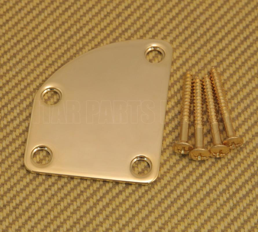 NP-DLX-G Gold Offset/Contoured Heel Neck Plate Kit for Fender Deluxe ...