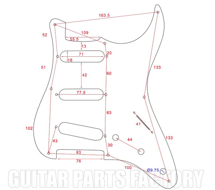 PG-0550-031 Clear Acrylic 8-hole Pickguard for '57 Fender Stratocaster ...