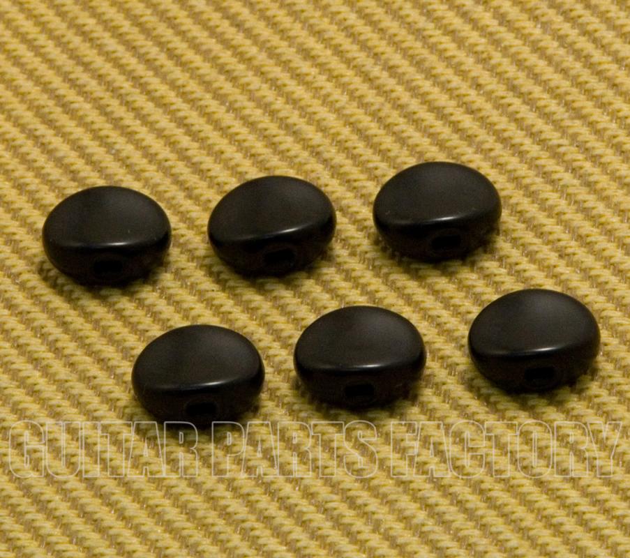 TK-7710-023 (6) Black Vintage Style Glue-On Round Guitar Tuner Buttons
